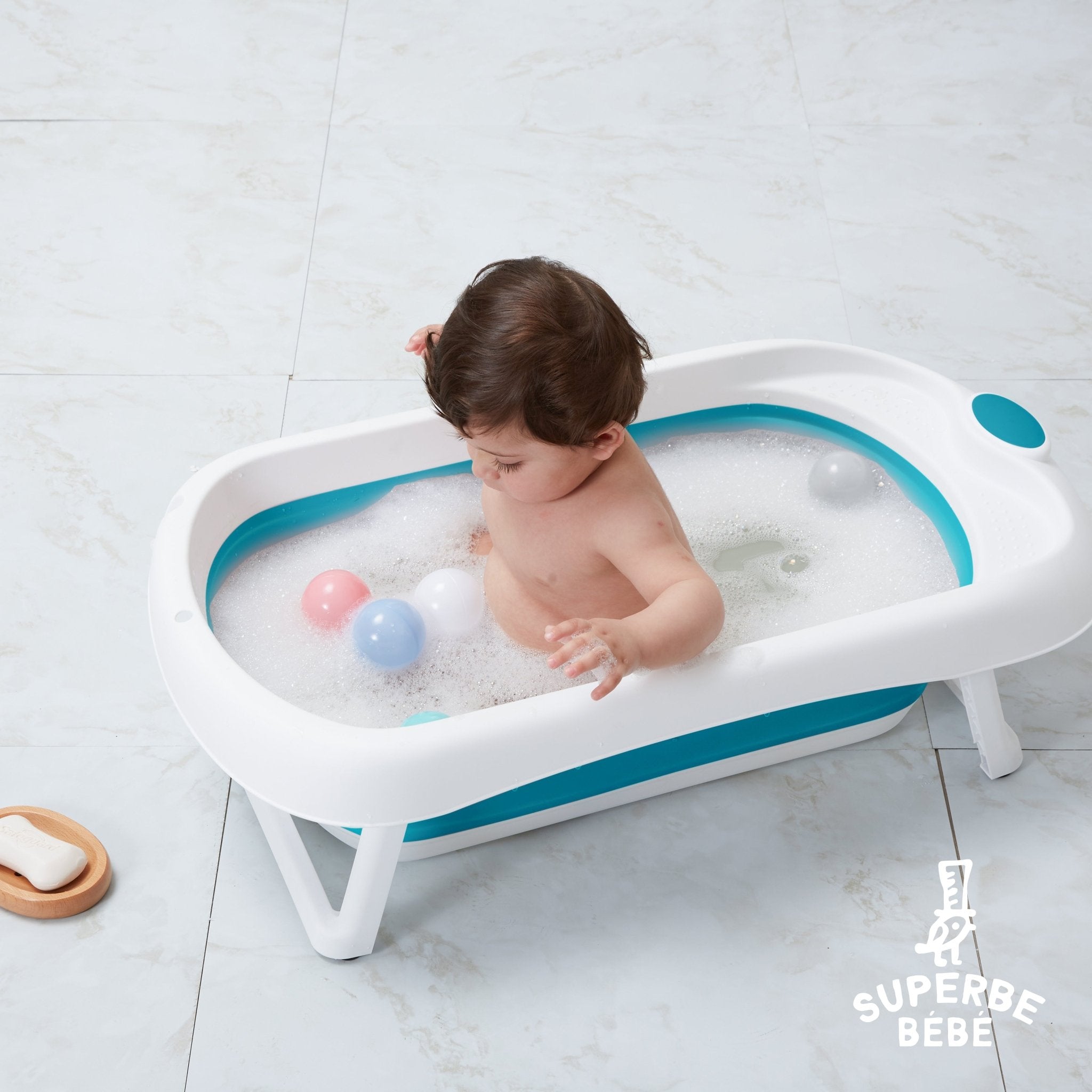Superb Baby - Foldable baby bath kit with cushion, thermometer and 5 ...